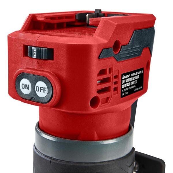 BAUER 20V Brushless Cordless Variable Speed Compact Router, Tool Only ...