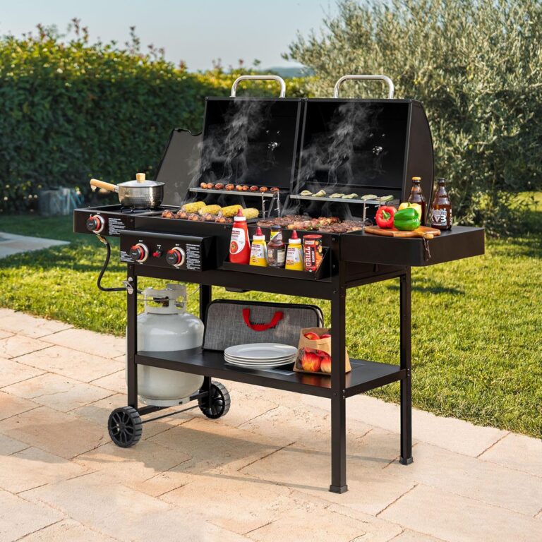 Royal Gourmet ZH3005 2-Burner Propane Gas and Charcoal Combo Grill with ...