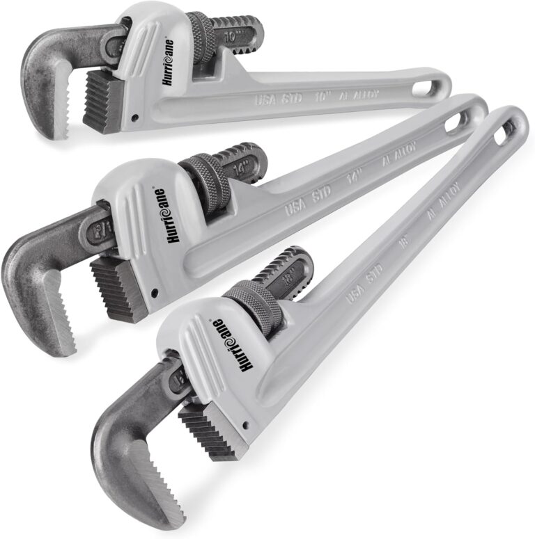 HURRICANE 3-Piece Aluminum Pipe Wrench Set,10", 14", 18", Heavy Duty ...