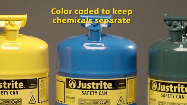 Justrite 5 Gallon Type I Red Safety Gas Can for Gasoline with Flame ...