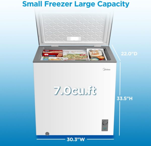 Midea MERC07C4BAWW 7.0 Cubic Feet Chest Freezer Cu.ft-Convertible ...