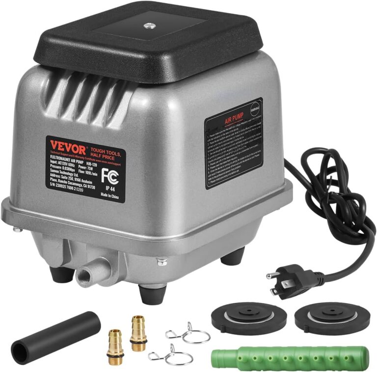 VEVOR Linear Air Pump, 109L/Min Air Flow Septic Aerator Pump, Oil-Free ...