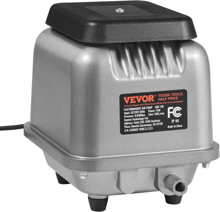 VEVOR Linear Air Pump, 109L/Min Air Flow Septic Aerator Pump, Oil-Free ...