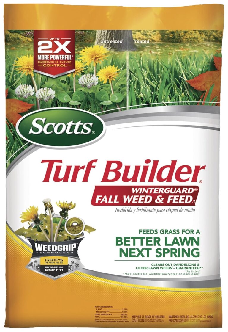 Scotts Turf Builder WinterGuard Fall Weed & Feed3, Weed Killer Plus ...
