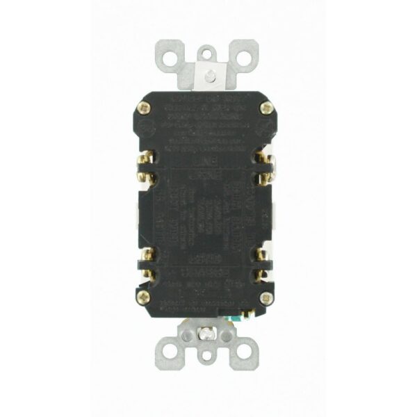 Leviton M42-GFNT1-04W 15 Amp 125-Volt Duplex Self-Test Slim GFCI Outlet ...