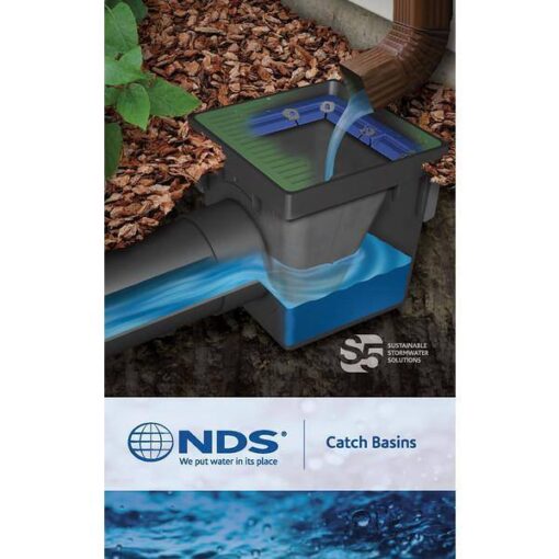 NDS 900BKIT 9 in. x 9 in. Plastic Square Drainage Catch Basin in Black ...