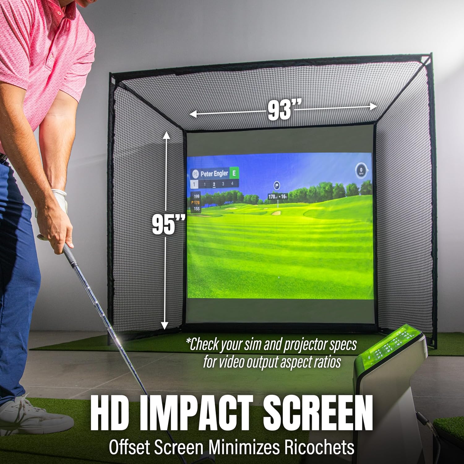 GoSports Range Cage Elite Golf Hitting Net - 8 x 8 ft Golf Simulator ...