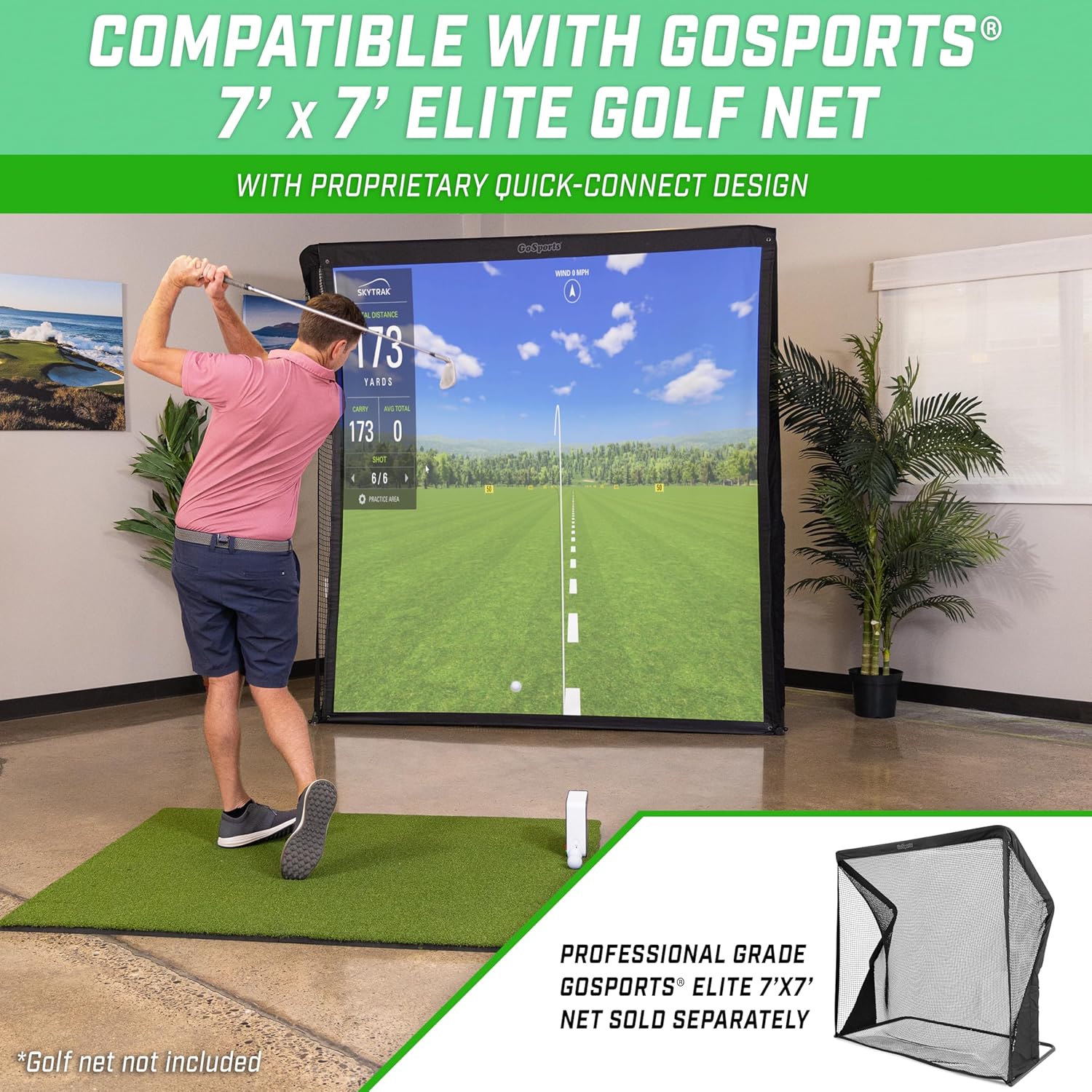 GoSports Golf Simulator Impact Screen 6.5 ft x 7 ft | Bigbigmart.com