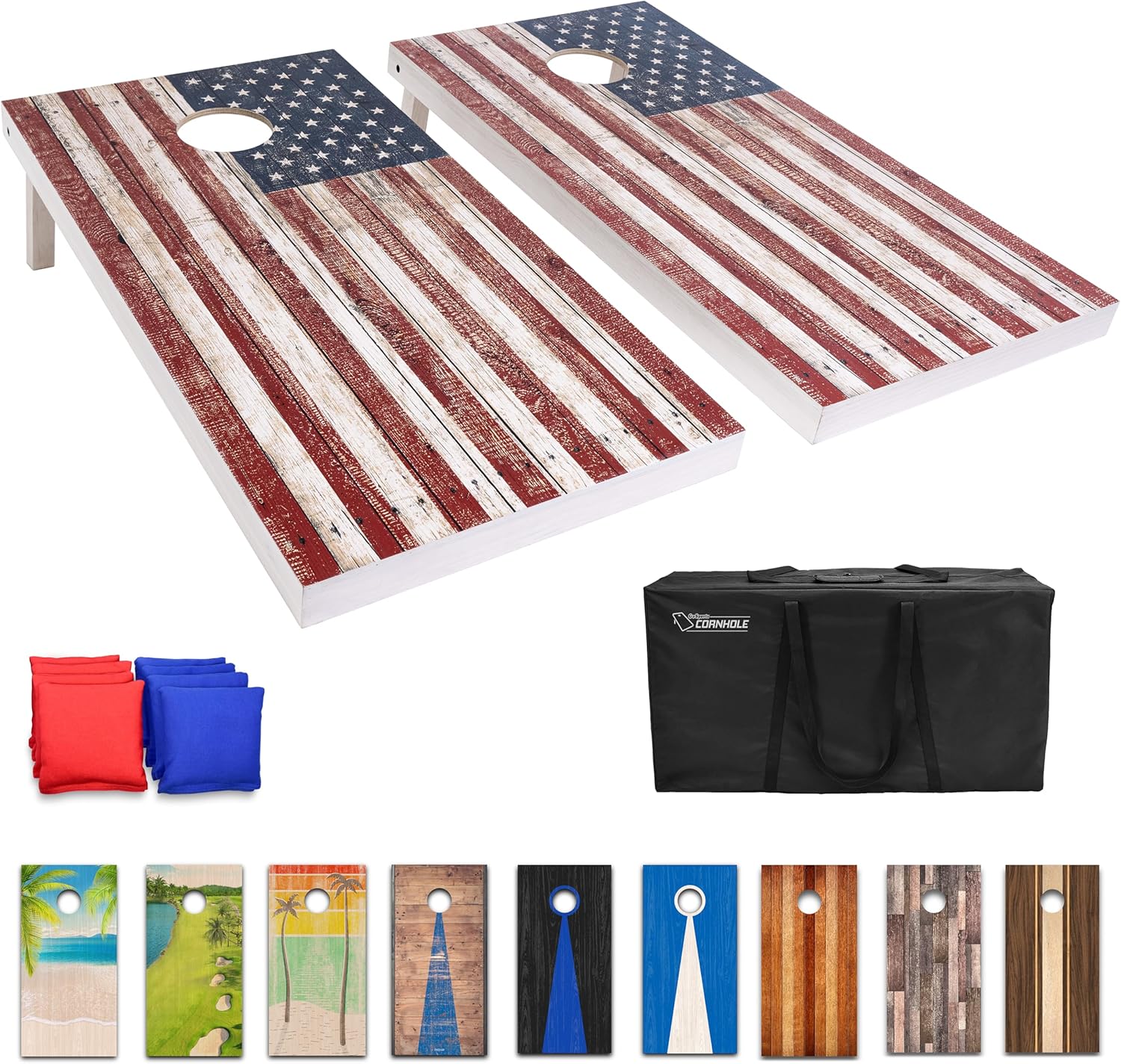 GoSports 4 x 2 ft Regulation Size Wood Cornhole Boards - 10 Vintage ...